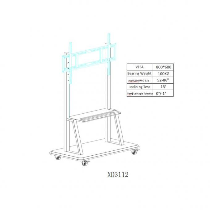 Floor Stand 100KG Flat Panel Mobile Stand Carbon Steel Material