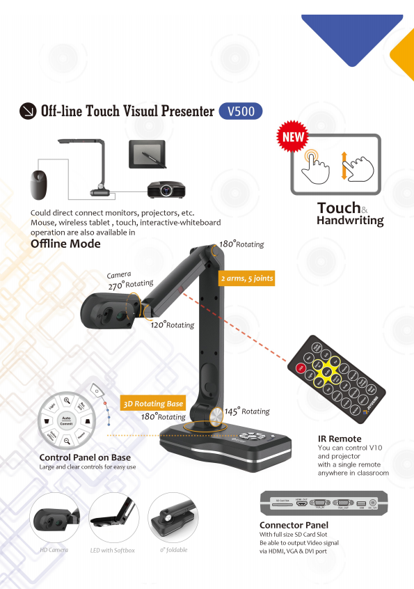 1080P Visualizer Document Camera 8.0MP 11LED With Softbox