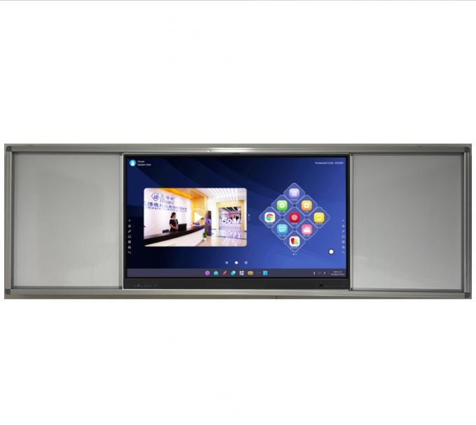 75 Inch Interactive Flat Panel Multi Touch Screens With Sliding Whiteboard