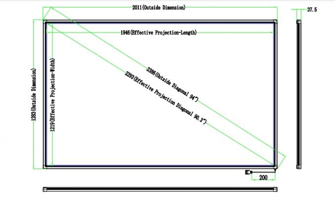Iboard Interactive Whiteboard Overlay Infrared Touch 120 Inch 10 Points ...