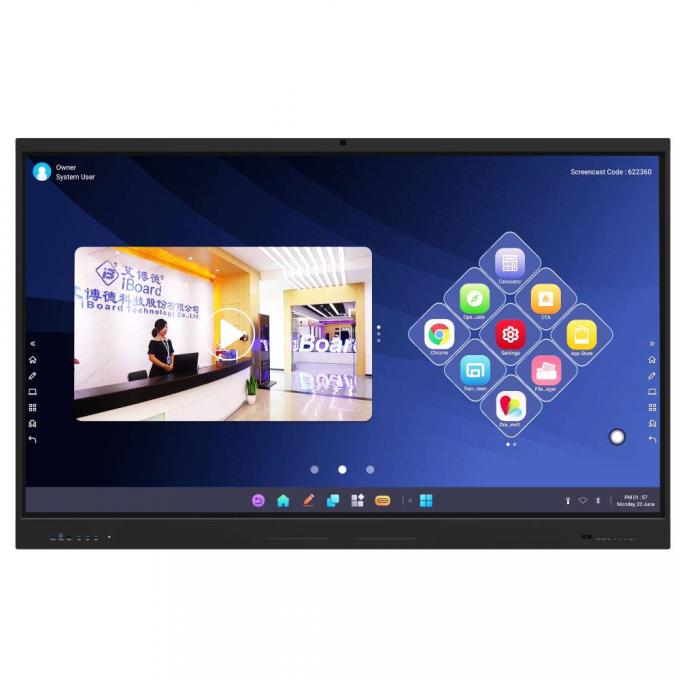 65 75 86 inch 4K Ultra HD Windows OS Smart Board Wall Mounted LCD ...