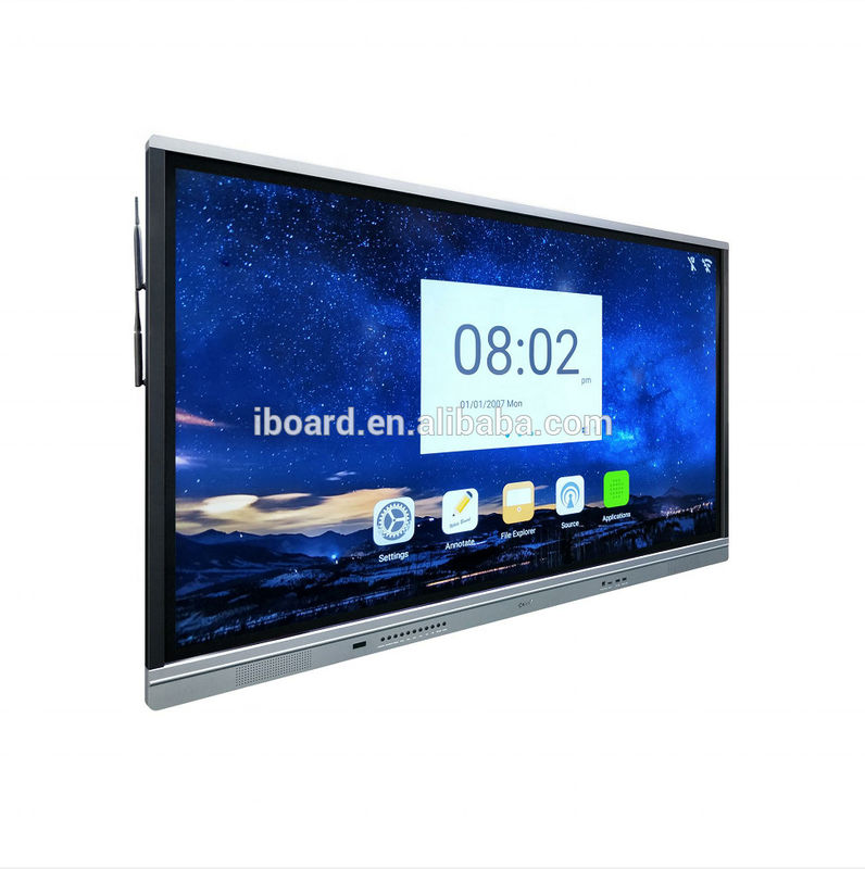 4K 55 65 75 86 98 Inch Interactive Flat Panel Interactive Whiteboard Smart Board For Teaching ...