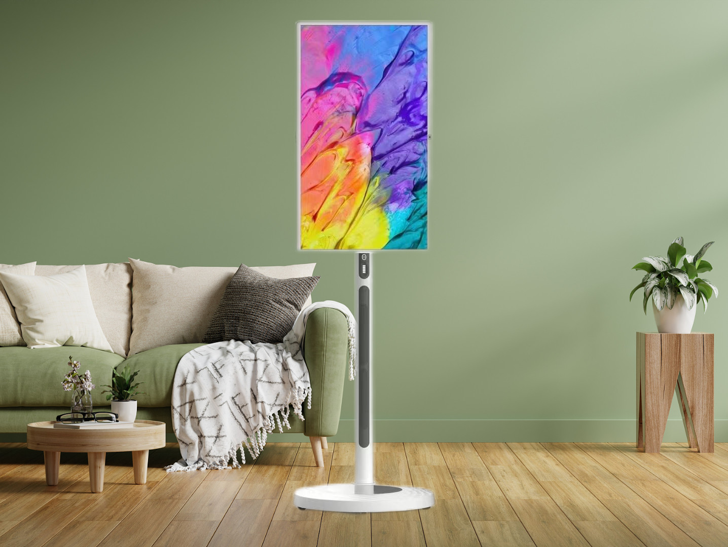 iBoard 32 Inch Movable Portable Tv Android 13 Touch Screen Display With ...